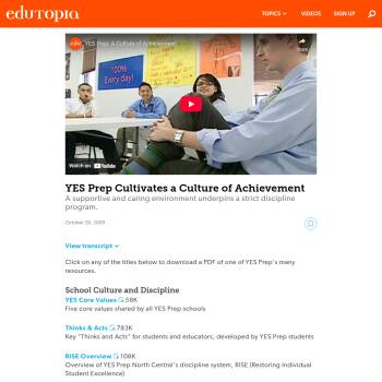 Yes Prep Cultivates A Culture Of Achievement Resources California