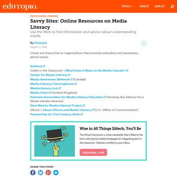 Savvy Sites: Online Resources on Media Literacy :: Resources ...