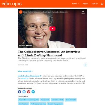 The Collaborative Classroom: An Interview with Linda Darling-Hammond ...