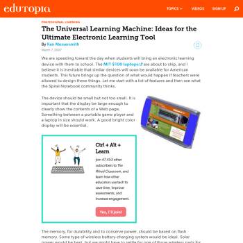 The Universal Learning Machine: Ideas for the Ultimate Electronic ...