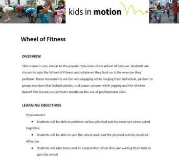 Wheel of Fitness Lesson Plan :: Resources :: California Educators Together