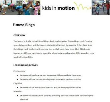 Fitness Bingo Lesson Plan :: Resources :: California Educators Together