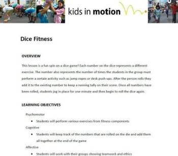 Fitness Dice : Lesson Plan :: Resources :: California Educators Together