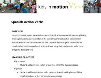 Spanish Action Verbs Lesson Plan :: Resources :: California Educators ...