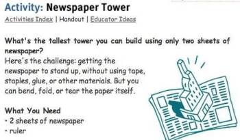 Newspaper Tower Activity :: Resources :: California Educators Together