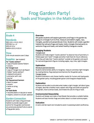 Frog Garden Party! Toads and Triangles in the Math Garden | Project ...