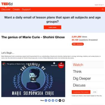 The genius of Marie Curie - Shohini Ghose :: Resources :: California ...