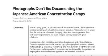 Photographs Don’t Lie - Documenting Japanese American Concentration ...