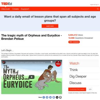 The tragic myth of Orpheus and Eurydice - Brendan Pelsue :: Resources ...