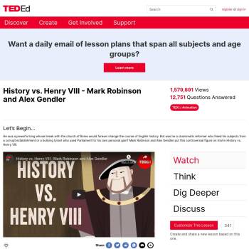 History vs. Henry VIII - Mark Robinson and Alex Gendler :: Resources ...