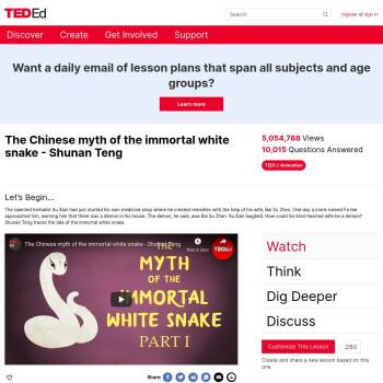 The Chinese myth of the immortal white snake - Shunan Teng :: Resources ...