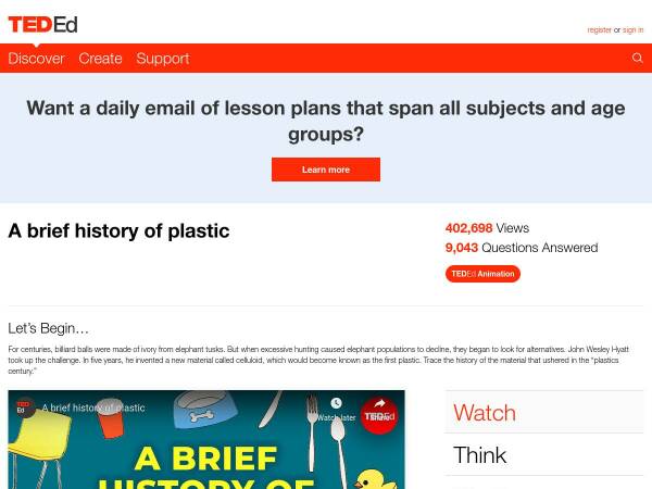 A brief history of plastic :: Resources :: California Educators Together