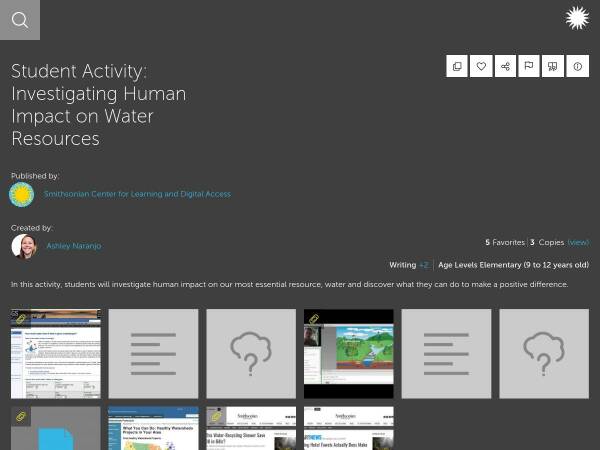 Student Activity: Investigating Human Impact on Water Resources ...