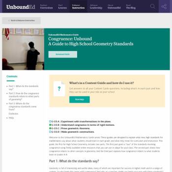 Congruence: Unbound A Guide to High School Geometry Standards ...