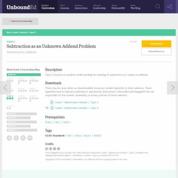 Subtraction as an Unknown Addend Problem :: Resources :: California ...