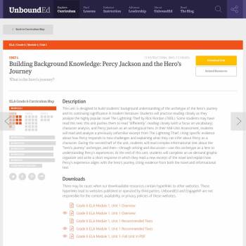 Building Background Knowledge: Percy Jackson and the Hero’s Journey ...