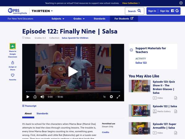 Episode 122: Finally Nine | Salsa | PBS LearningMedia :: Resources ...