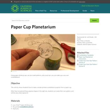 Paper Cup Planetarium :: Resources :: California Educators Together
