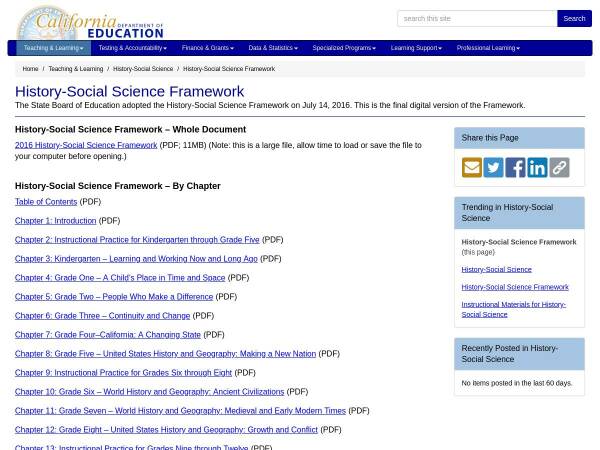 History-Social Science Framework :: Resources :: California Educators ...