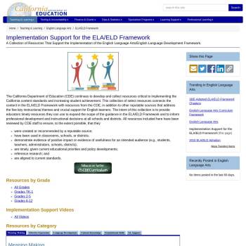 Implementation Support for the ELA/ELD Framework - ELA/ELD Framework ...