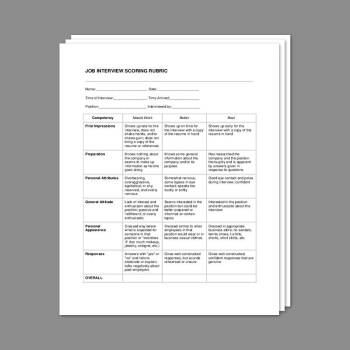 Job Interview Scoring Rubric :: Resources :: California Educators Together