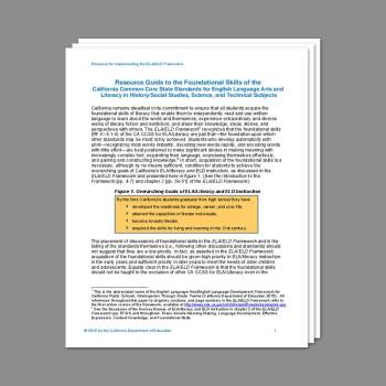 Resource Guide to the Foundational Skills of the CCSS for ELA and ...