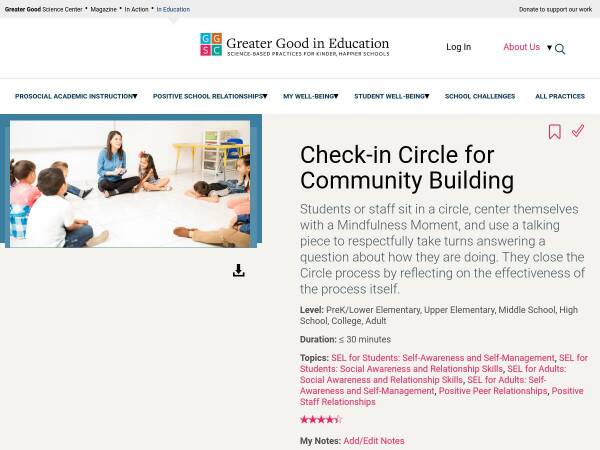 Check-in Circle for Community Building :: Resources :: California ...