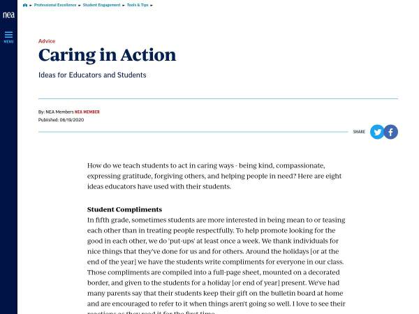 Caring in Action :: Resources :: California Educators Together