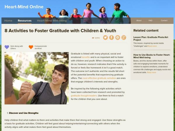 8 Activities to Foster Gratitude with Children & Youth :: Resources ...