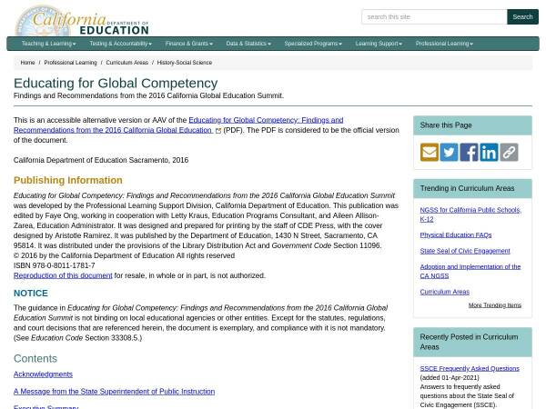 Educating for Global Competency :: Resources :: California Educators ...